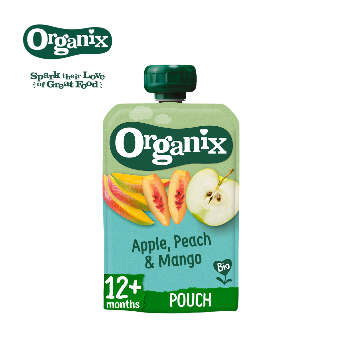 [6 for $18] Organix - Apple, Peach and Mango Fruit Purée Pouch ...